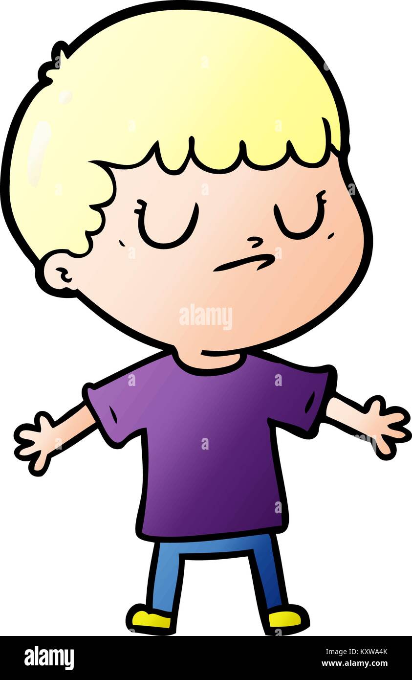 cartoon grumpy boy Stock Vector Image & Art - Alamy