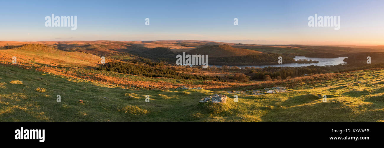 Sunset at Burrator reservoir Dartmoor,UK Stock Photo - Alamy