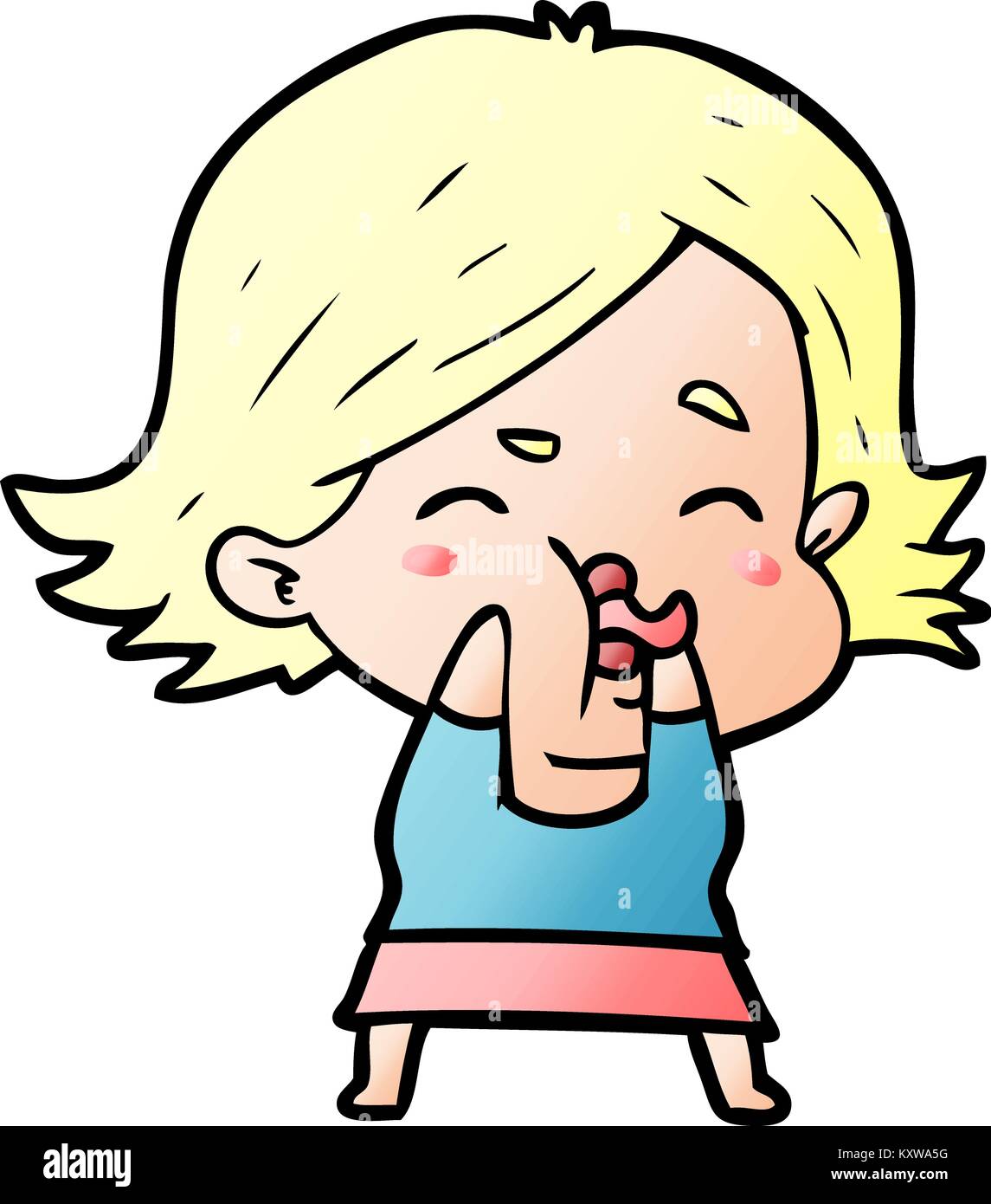cartoon girl pulling face Stock Vector Image & Art - Alamy