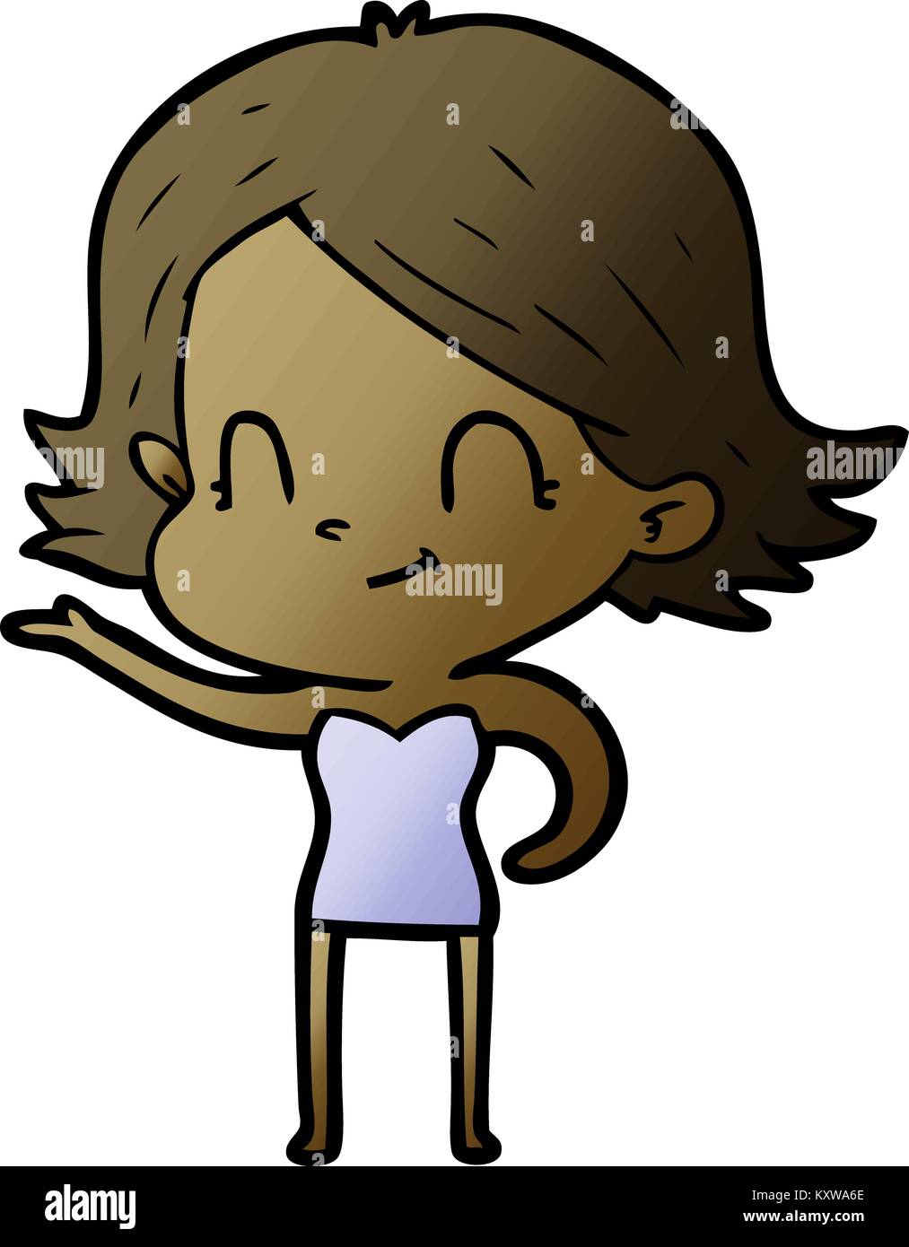 cartoon friendly girl Stock Vector Image & Art - Alamy