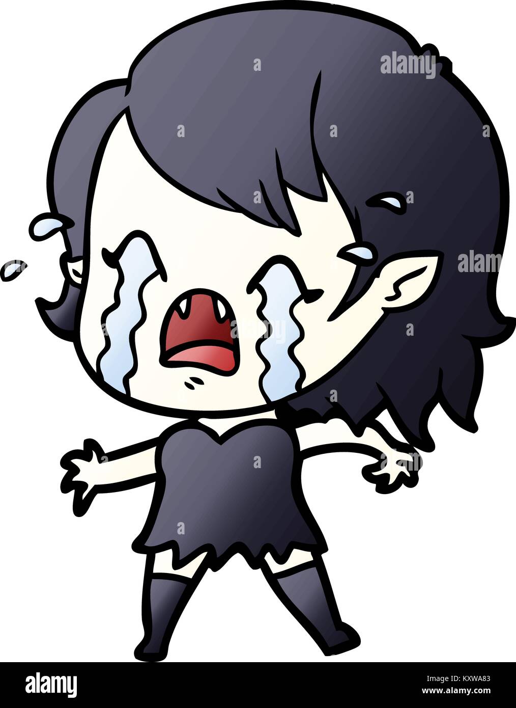 cartoon crying vampire girl Stock Vector Image & Art - Alamy