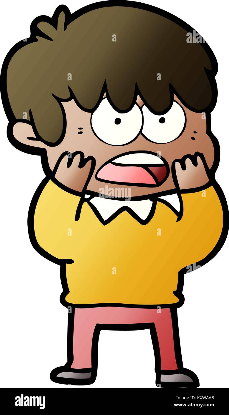 worried cartoon boy Stock Vector Image & Art - Alamy