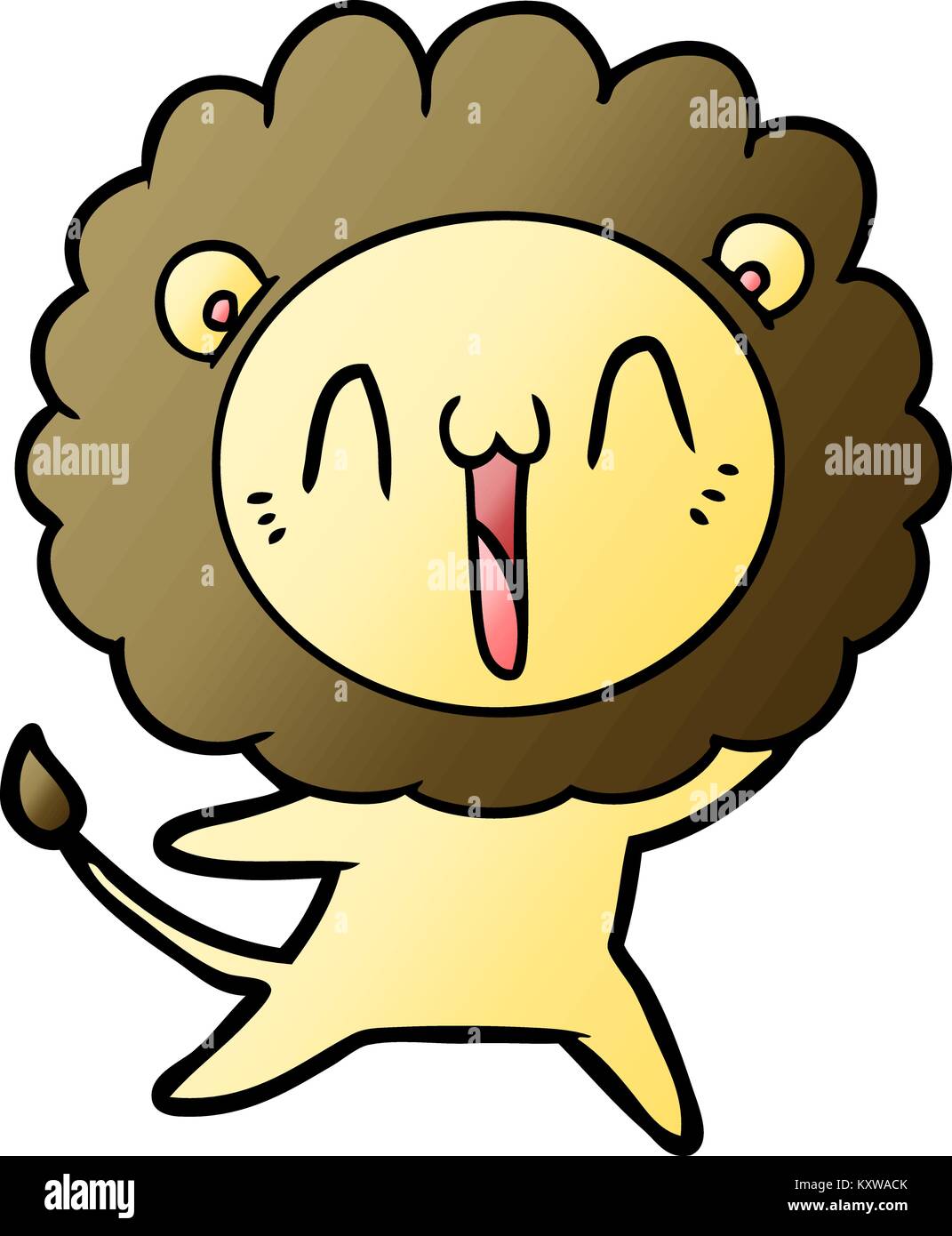 happy cartoon lion Stock Vector Image & Art - Alamy