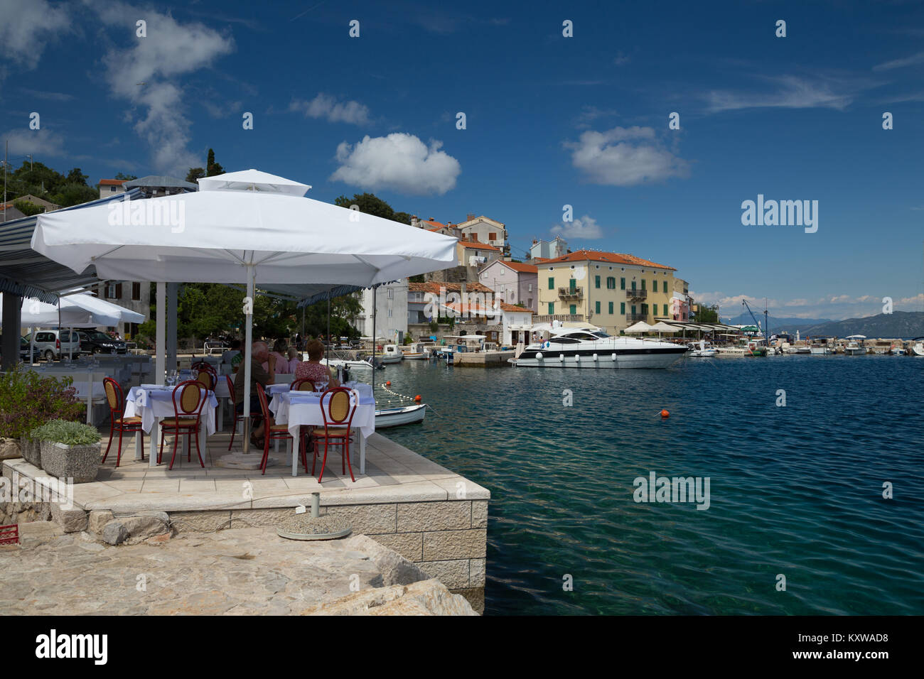 Cres, restaurant terrace, Croatia Stock Photo - Alamy