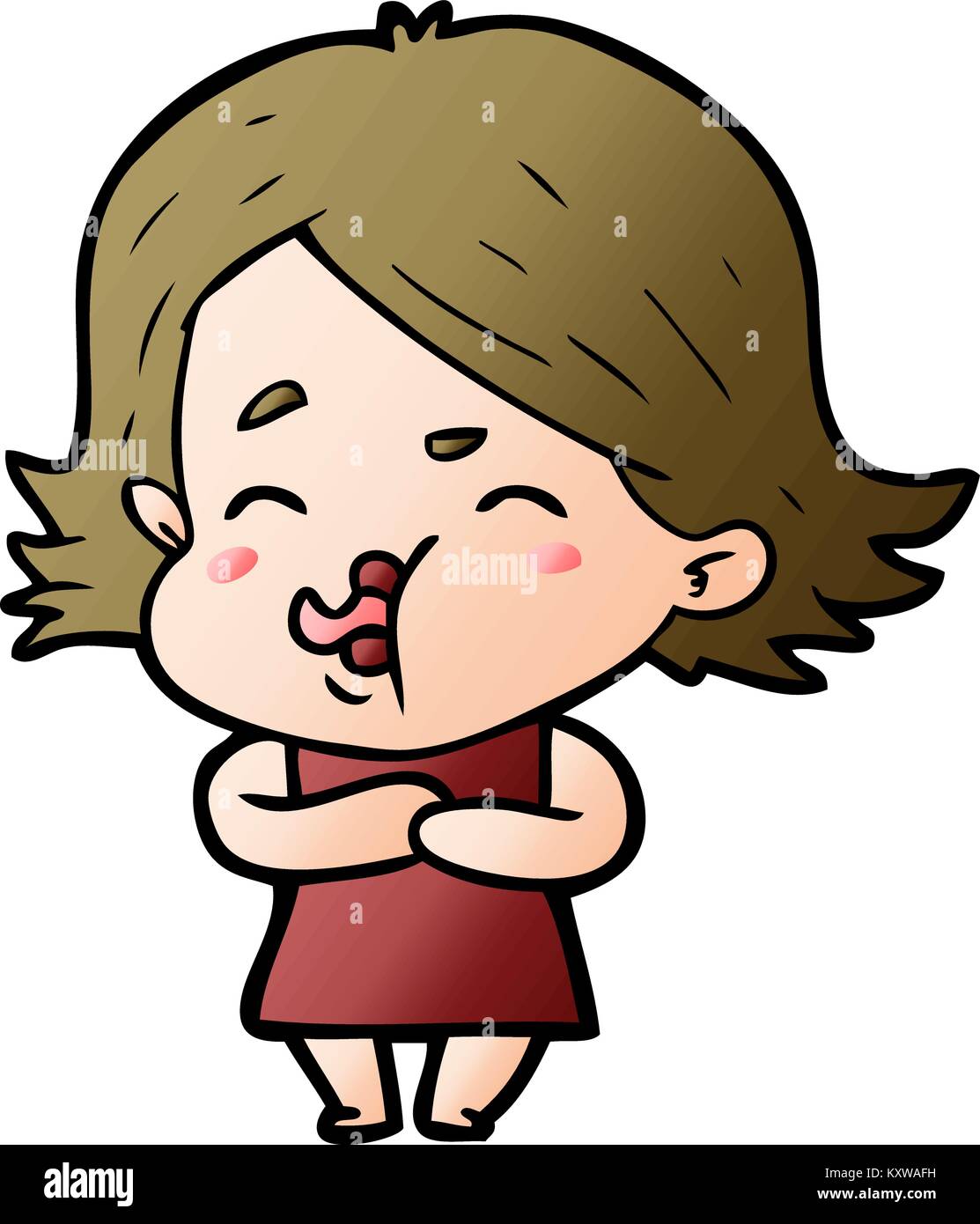 cartoon girl pulling face Stock Vector Image & Art - Alamy