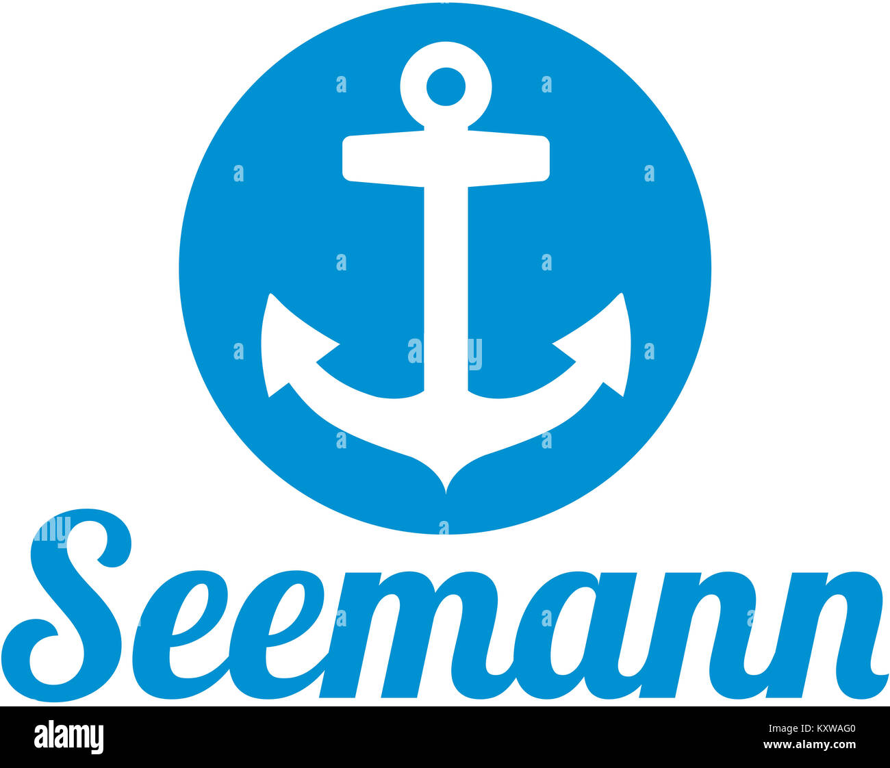 Seaman german word with anchor Stock Photo - Alamy