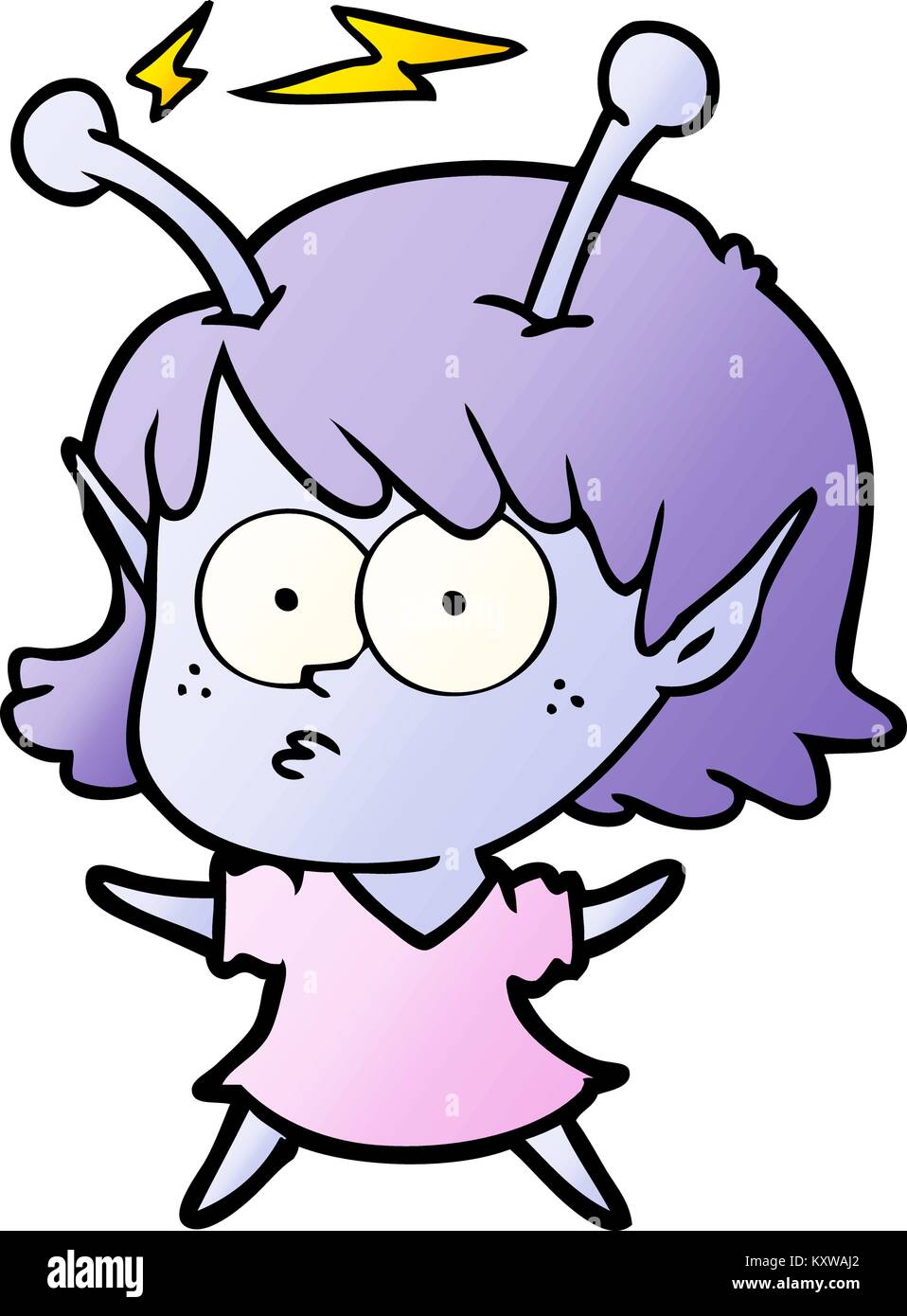 cartoon alien girl Stock Vector Image & Art - Alamy