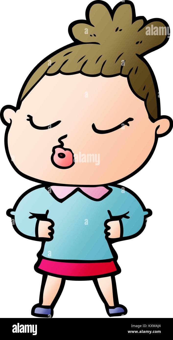 cartoon calm woman Stock Vector Image & Art - Alamy