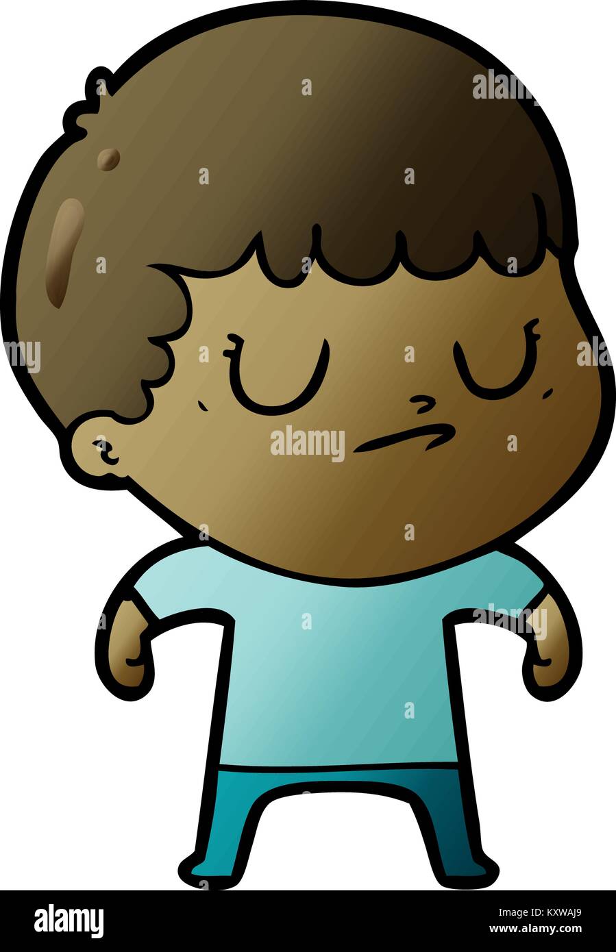 cartoon grumpy boy Stock Vector Image & Art - Alamy
