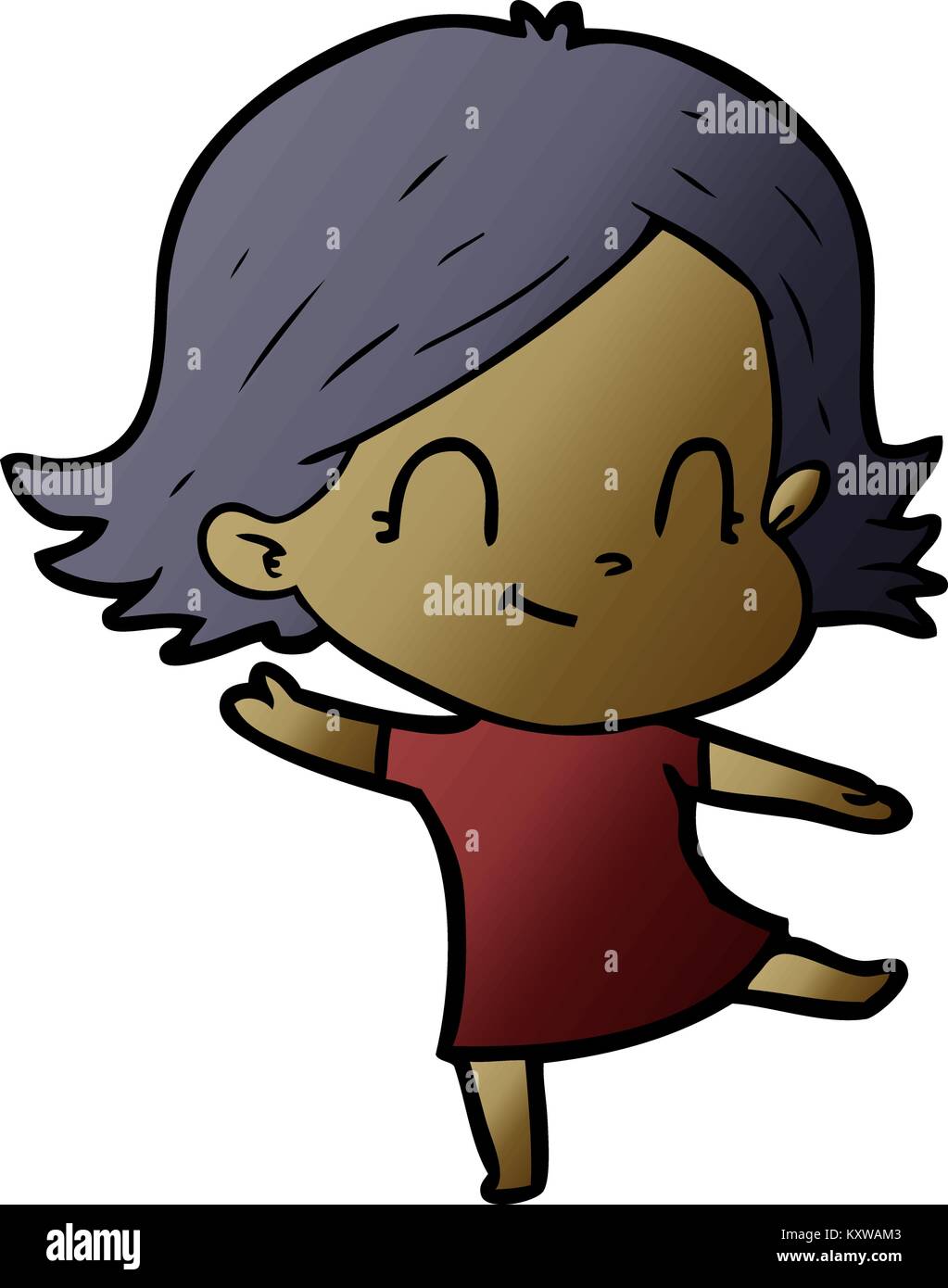 cartoon friendly girl Stock Vector Image & Art - Alamy
