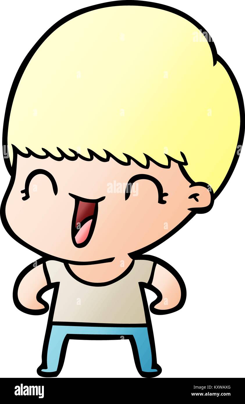 happy cartoon boy Stock Vector Image & Art - Alamy
