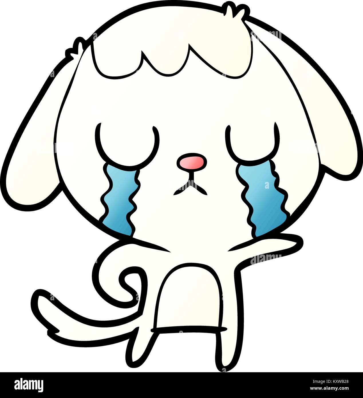 cute cartoon dog crying Stock Vector Image & Art - Alamy
