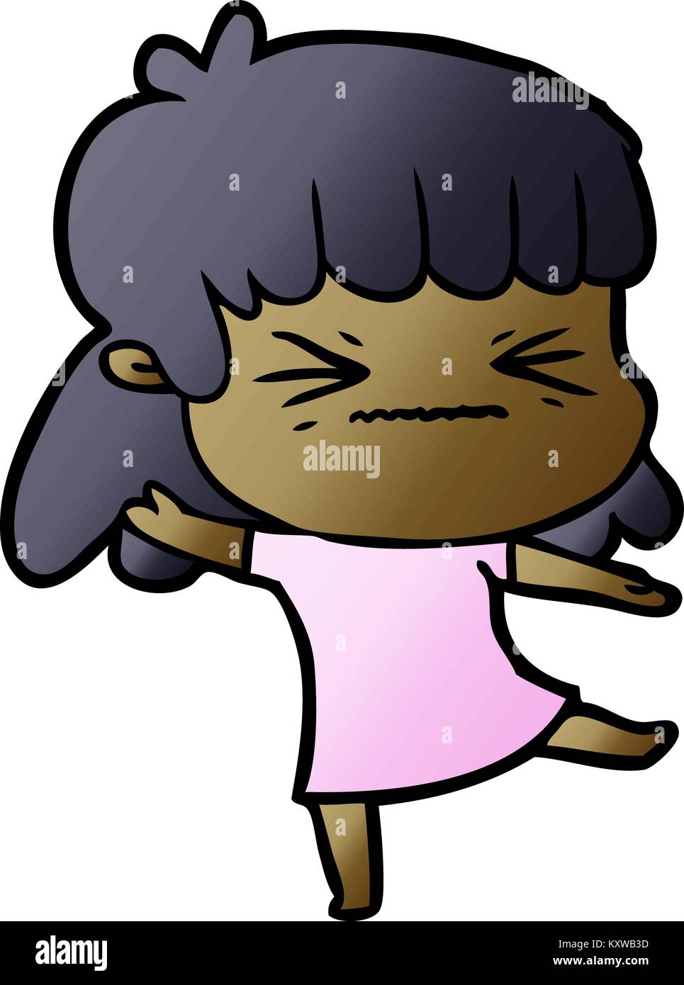 cartoon angry girl Stock Vector Image & Art - Alamy