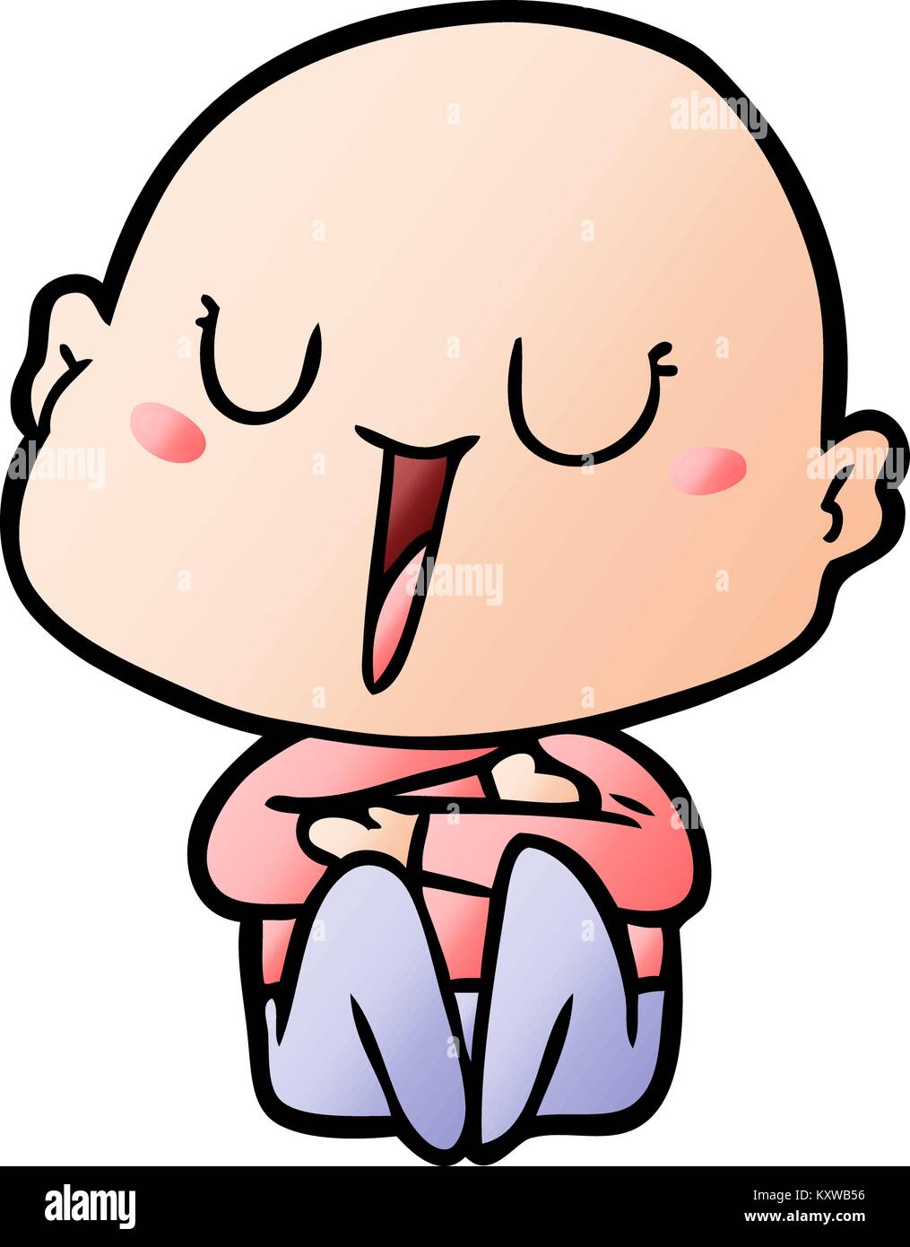 happy cartoon bald man Stock Vector Image & Art - Alamy
