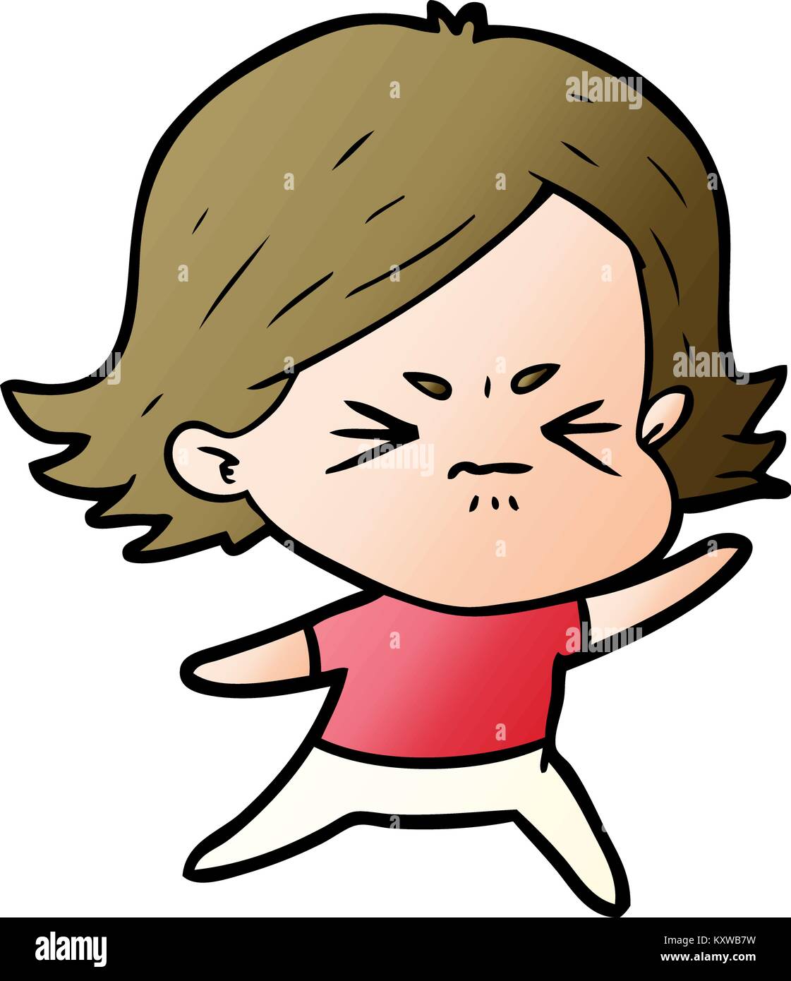 cartoon angry girl Stock Vector Image & Art - Alamy