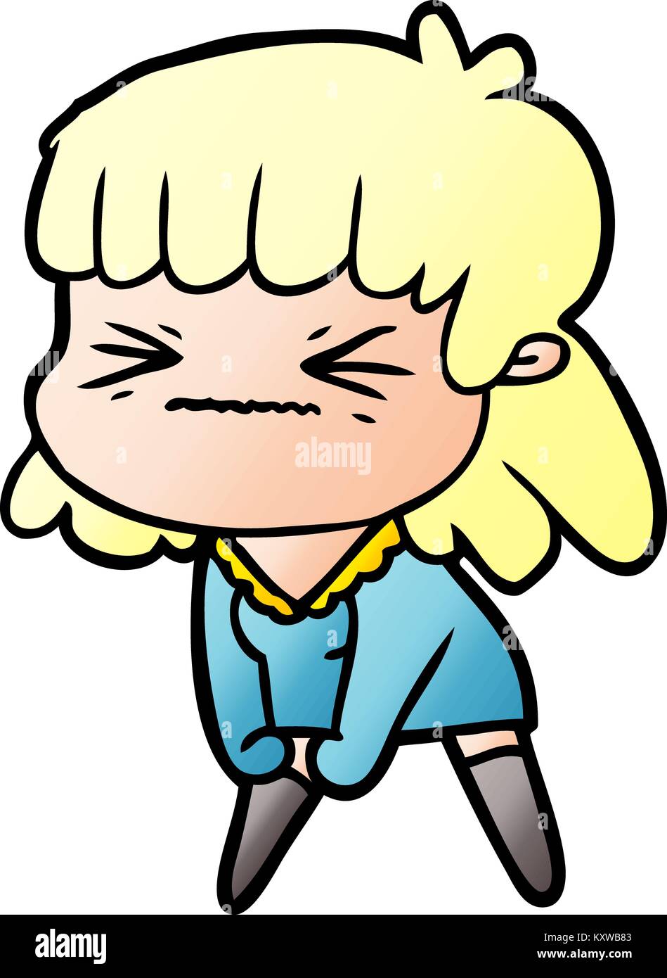 Angry girl cartoon character hi-res stock photography and images - Alamy