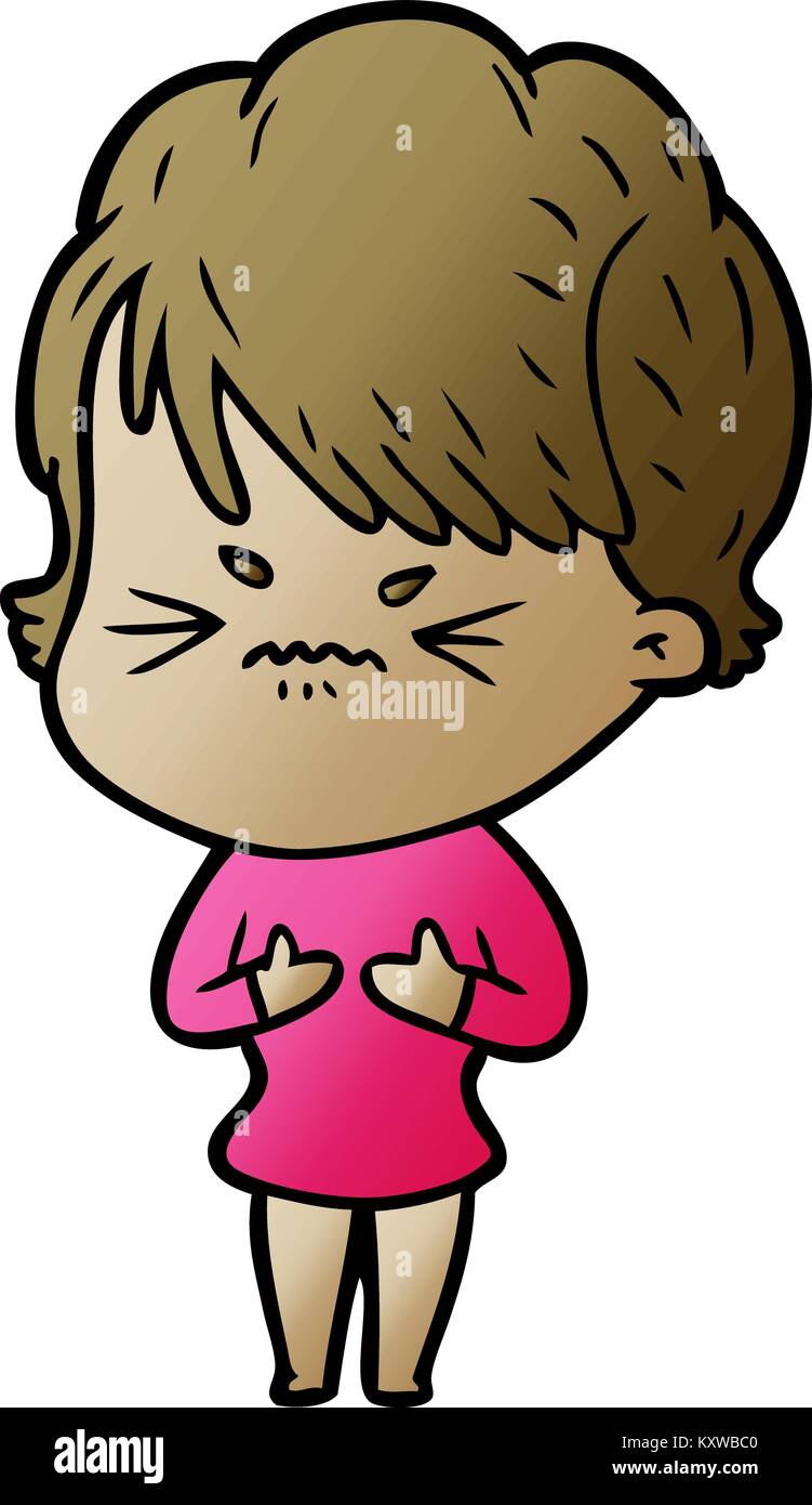 cartoon frustrated woman Stock Vector Image & Art - Alamy