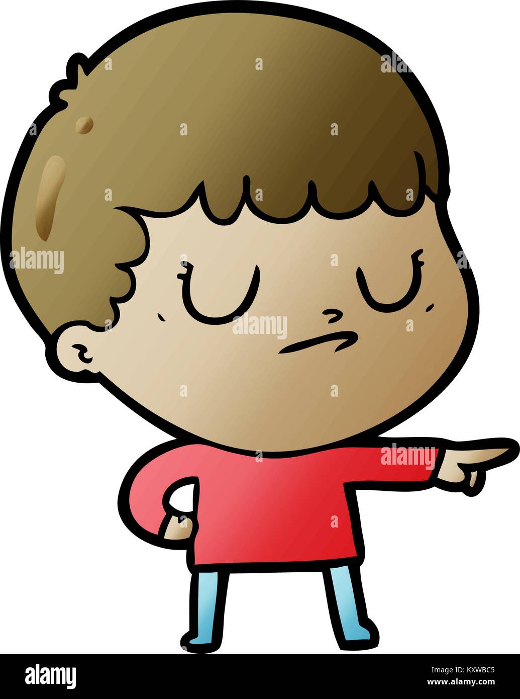cartoon grumpy boy Stock Vector Image & Art - Alamy
