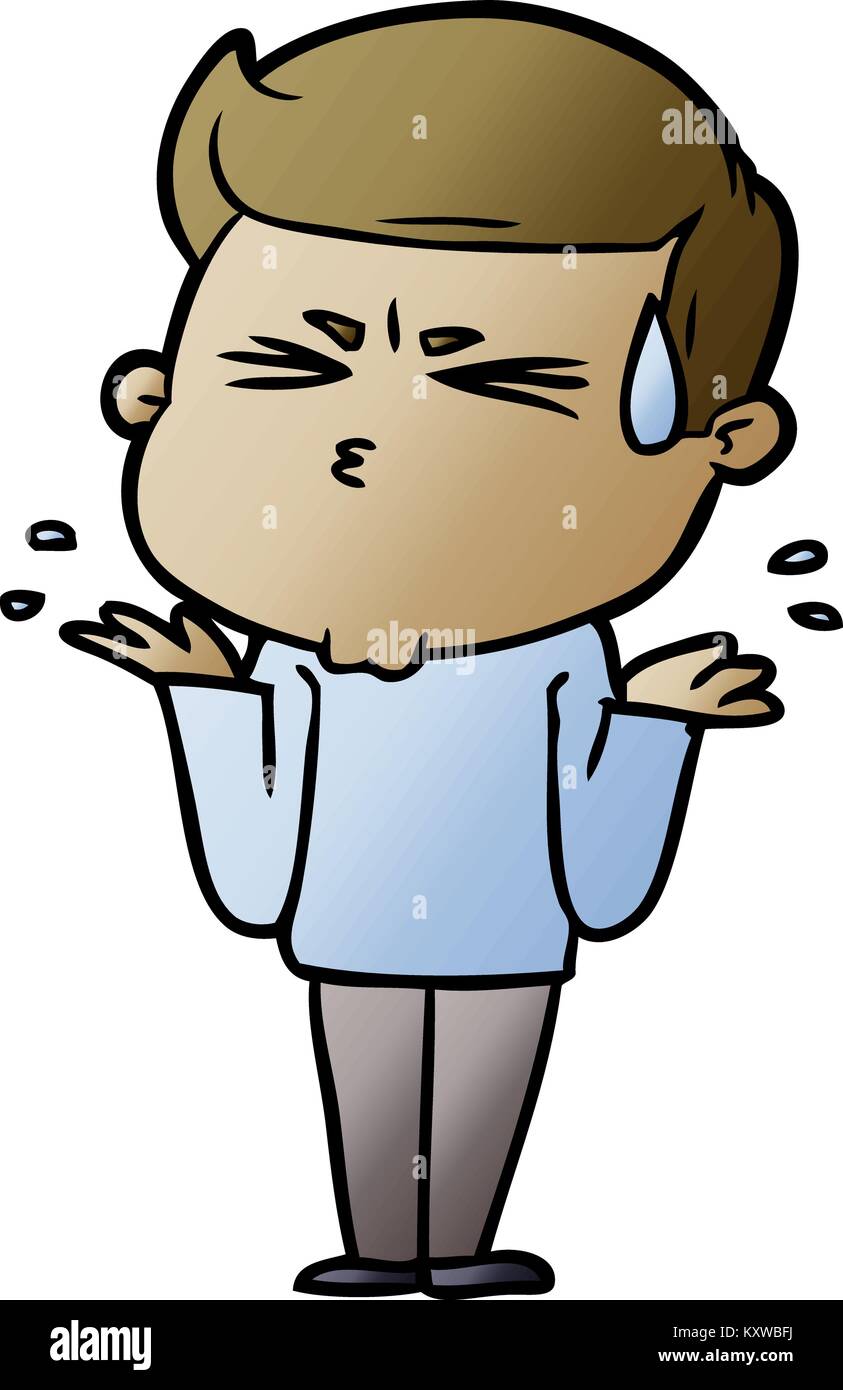 cartoon man sweating Stock Vector Image & Art - Alamy