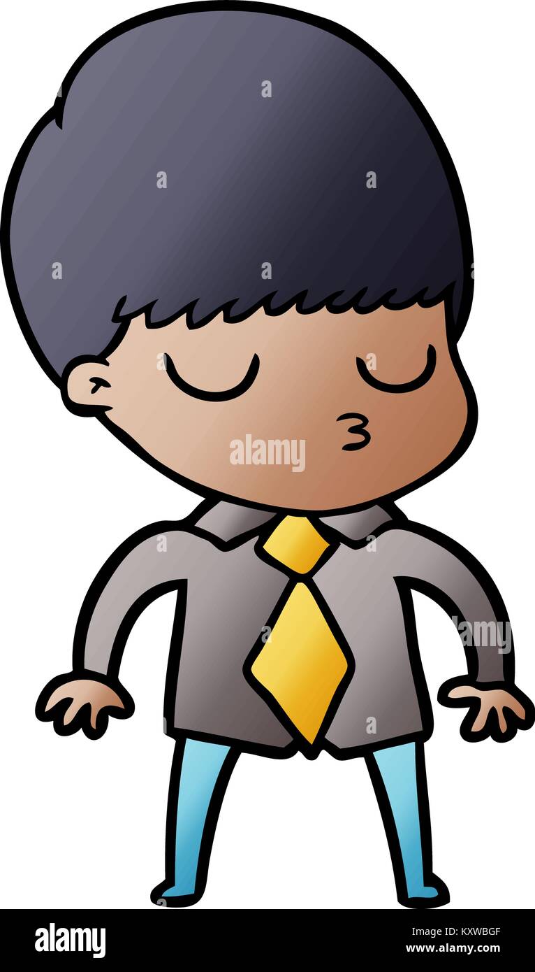 cartoon calm boy Stock Vector Image & Art - Alamy
