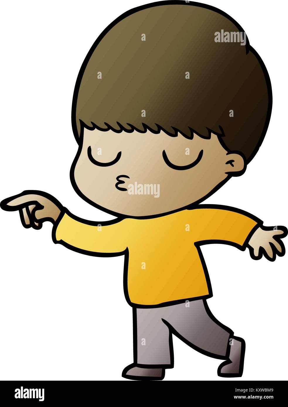 cartoon calm boy Stock Vector Image & Art - Alamy