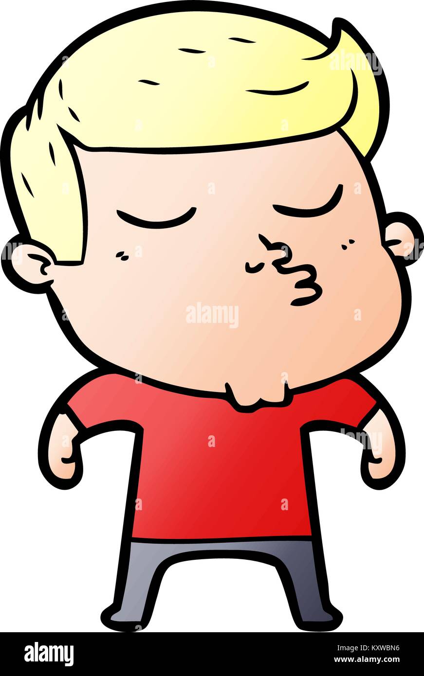 cartoon model guy pouting Stock Vector Image & Art - Alamy