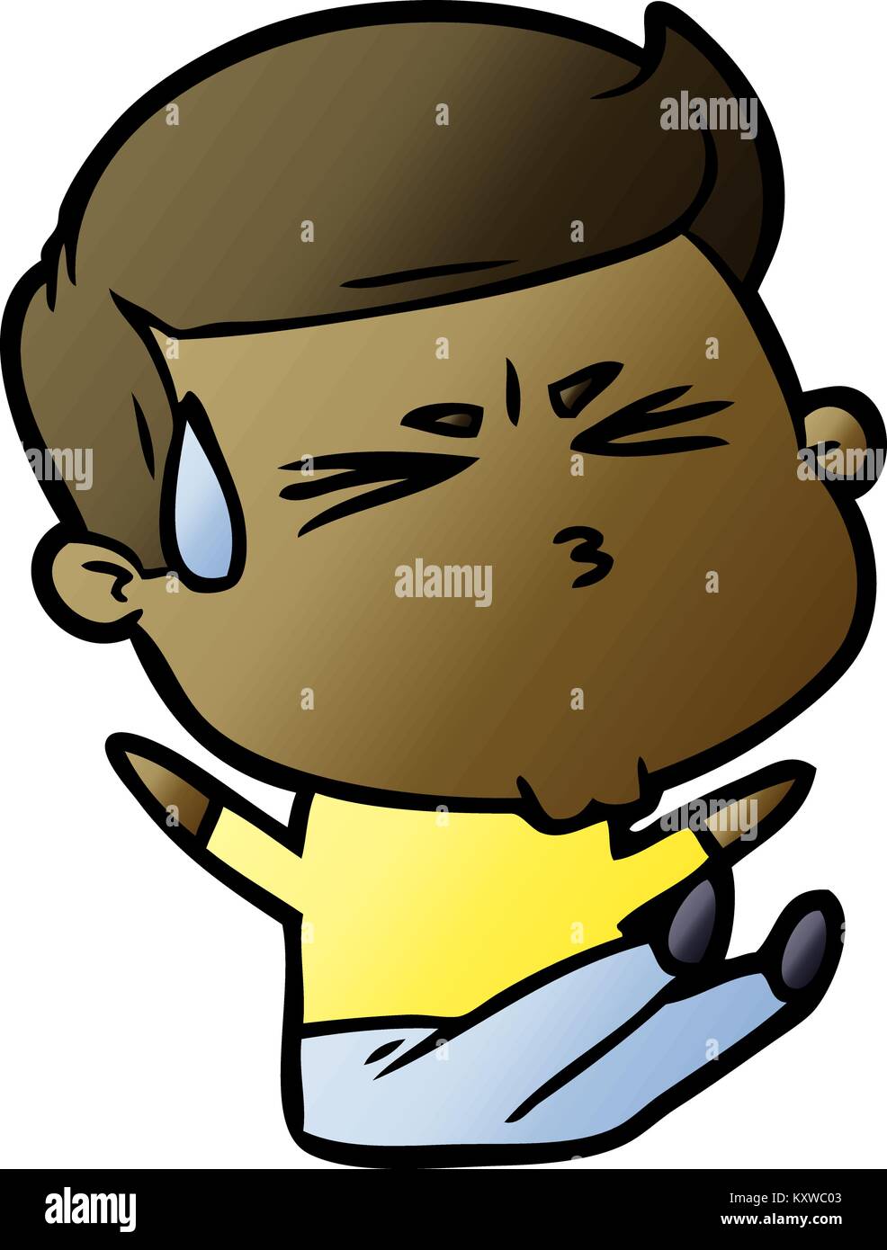 cartoon man sweating Stock Vector Image & Art - Alamy