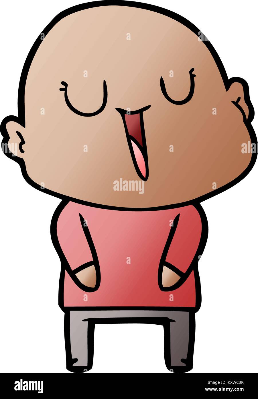 happy cartoon bald man Stock Vector Image & Art - Alamy