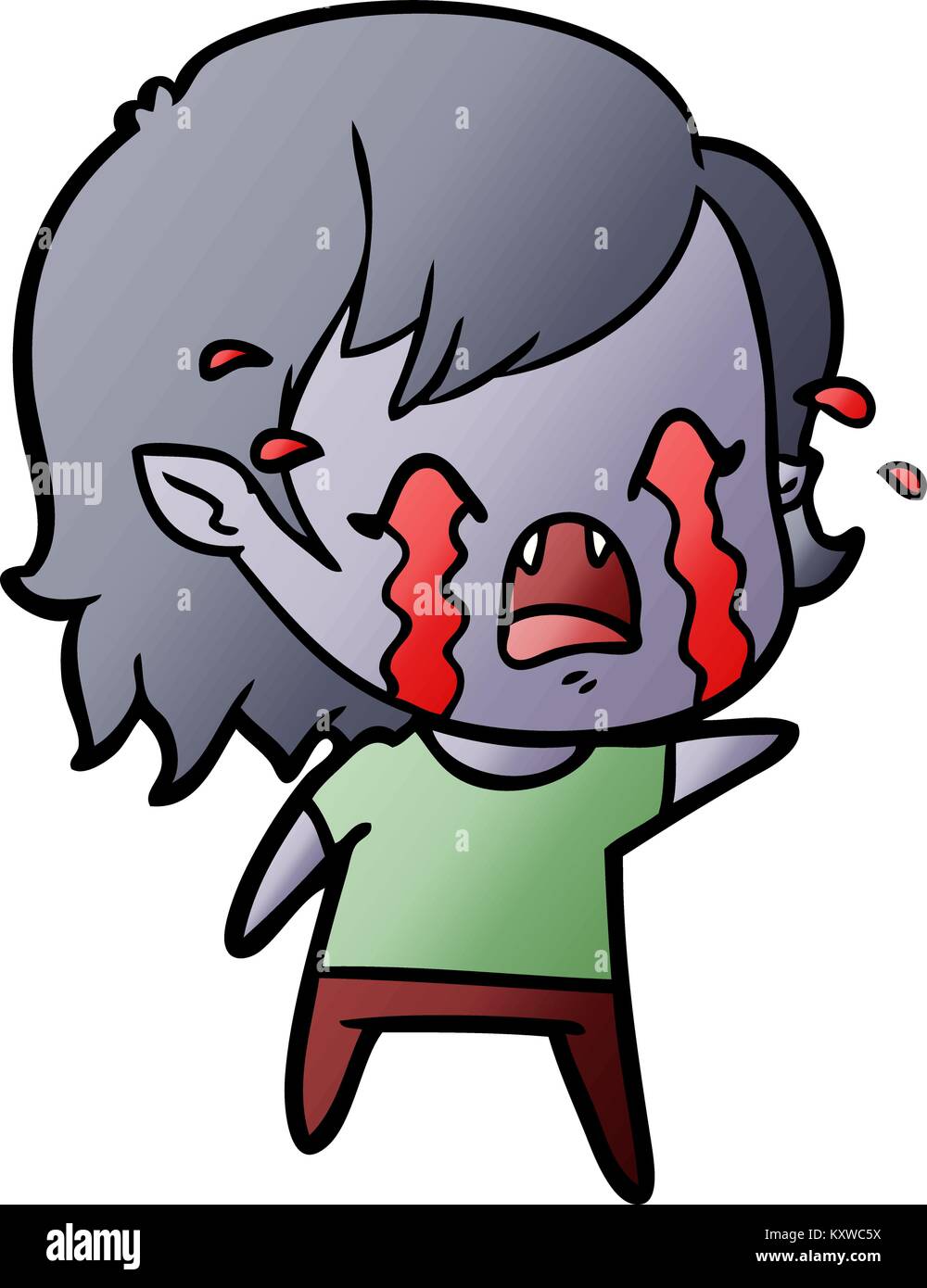 cartoon crying vampire girl Stock Vector Image & Art - Alamy
