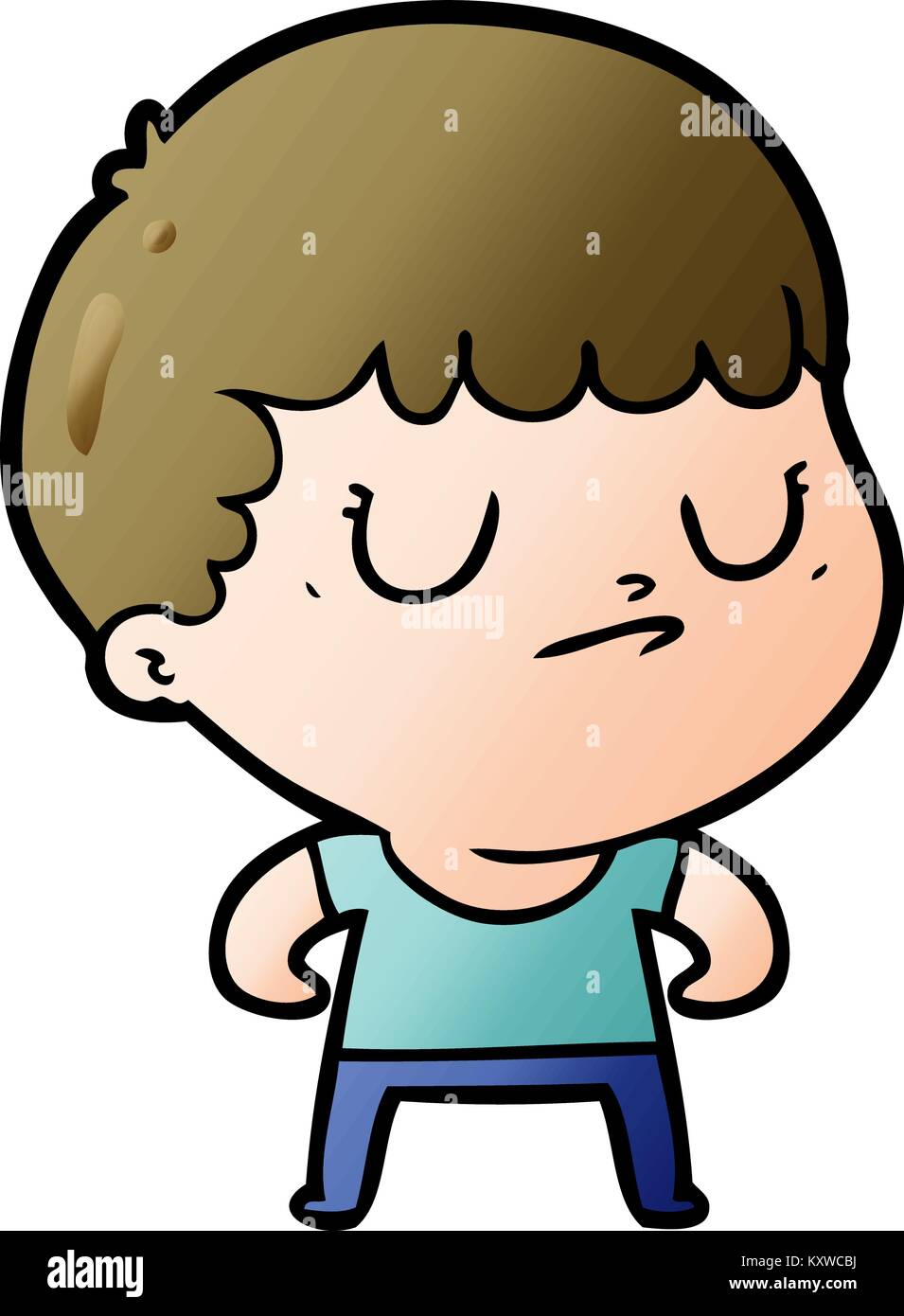 cartoon grumpy boy Stock Vector Image & Art - Alamy