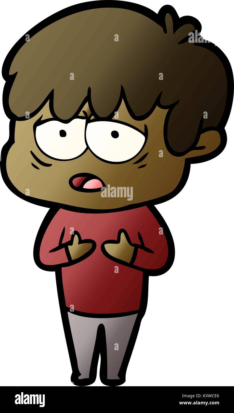 cartoon exhausted boy Stock Vector Image & Art - Alamy