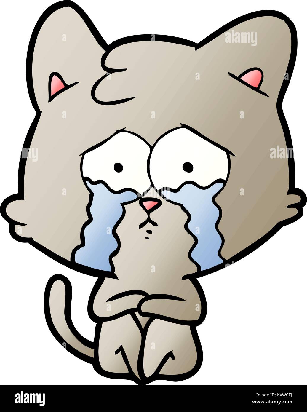 crying cat cartoon Stock Vector Image & Art - Alamy
