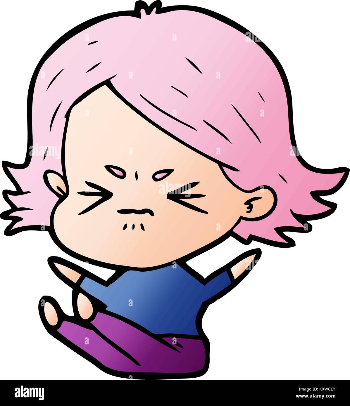 cartoon angry girl Stock Vector Image & Art - Alamy