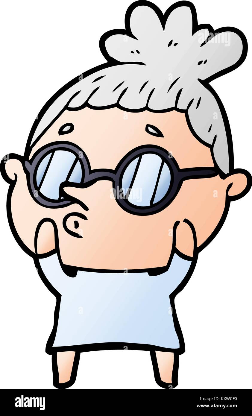 cartoon woman wearing glasses Stock Vector Image & Art - Alamy