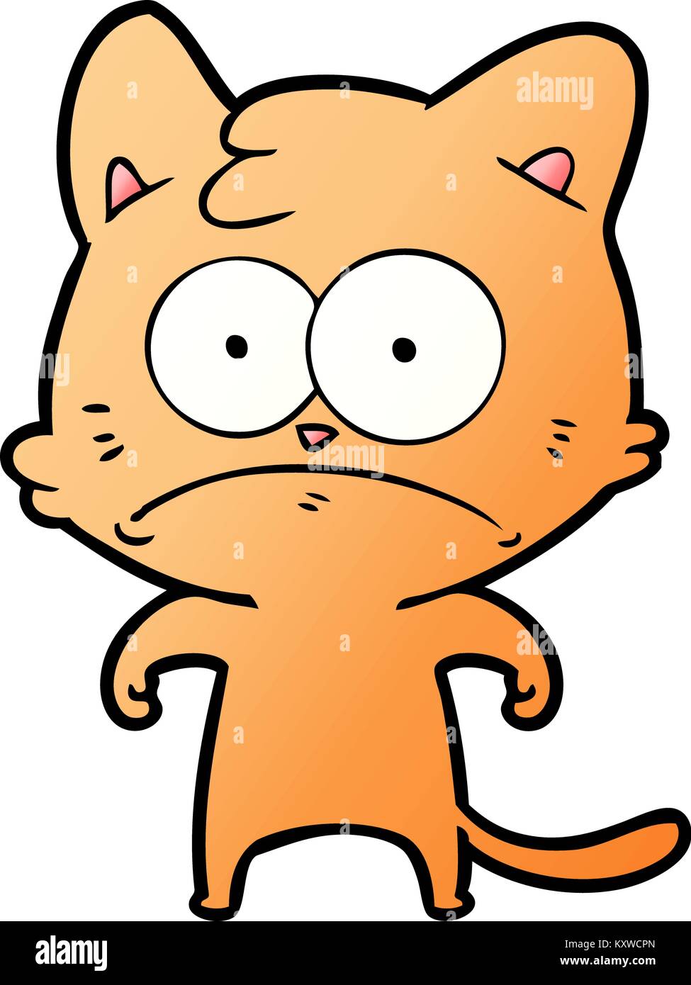 cartoon nervous cat Stock Vector Image & Art - Alamy