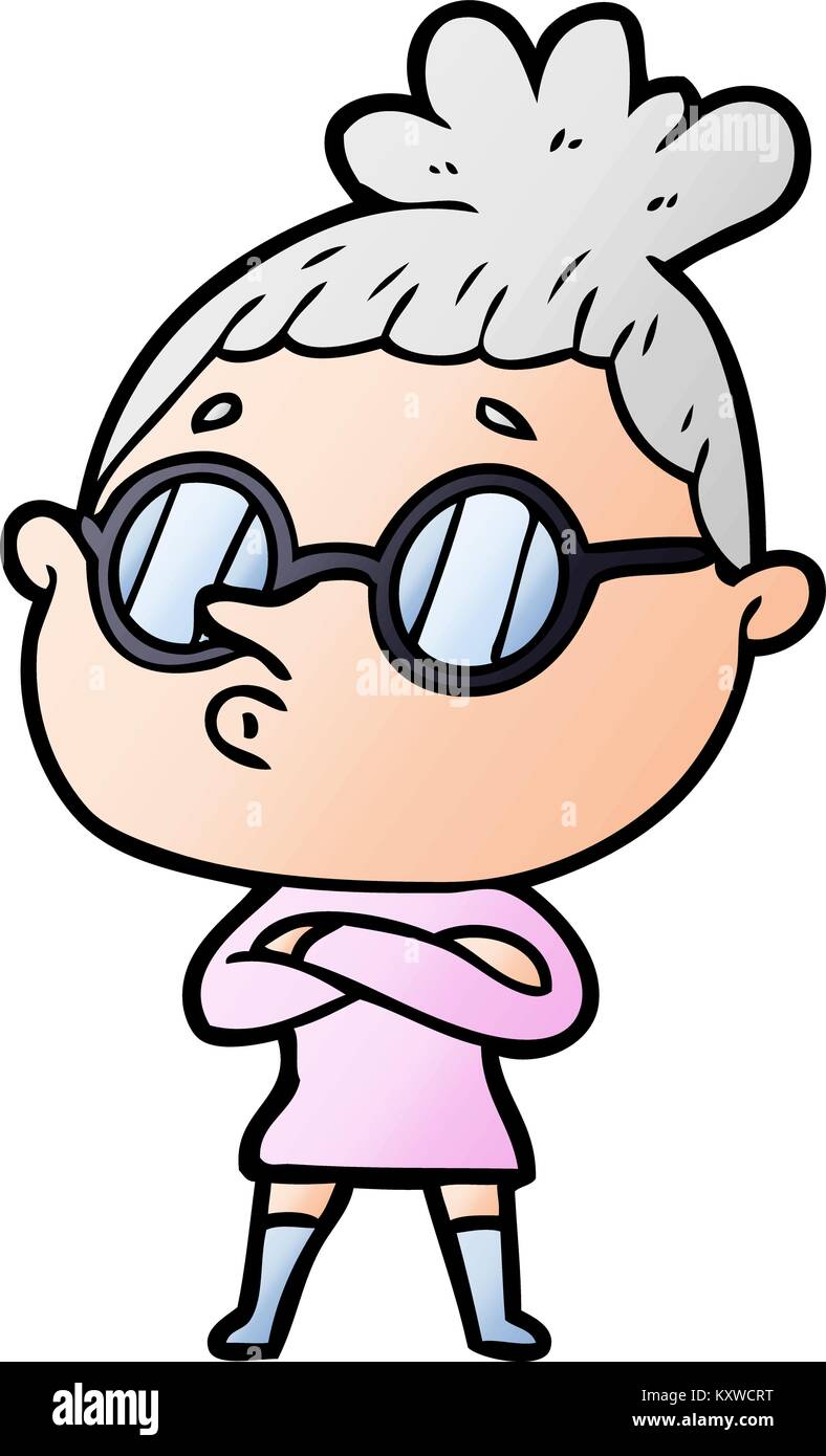 cartoon woman wearing glasses Stock Vector Image & Art - Alamy