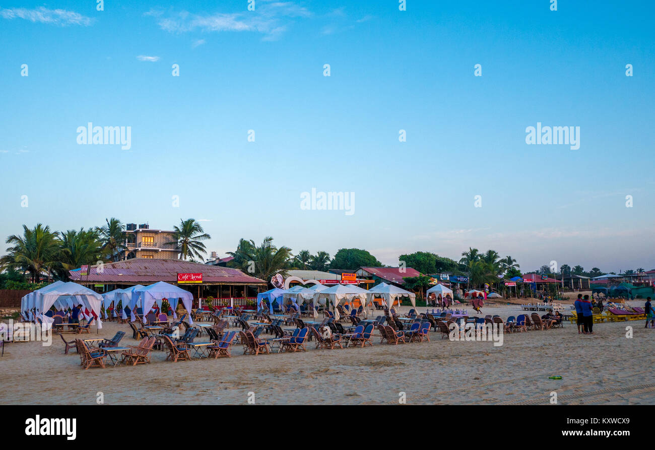 Goa, India - December, 21 2017 : Beautiful beach restaurant at the cozy ...