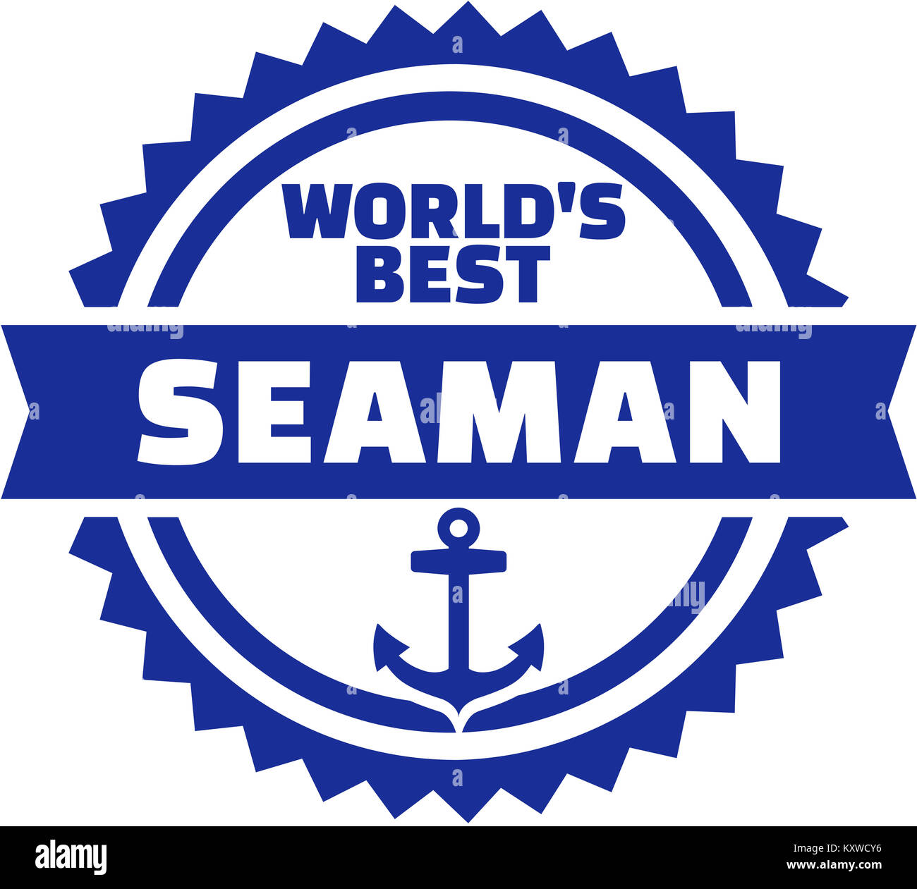 World's best Seaman emblem with anchor Stock Photo - Alamy