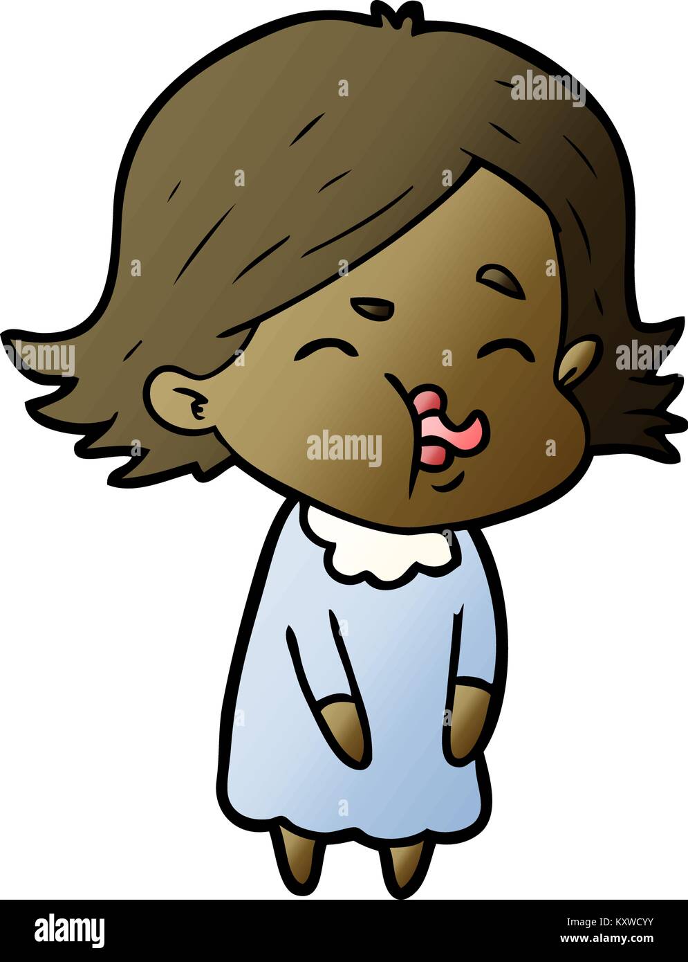 cartoon girl pulling face Stock Vector Image & Art - Alamy