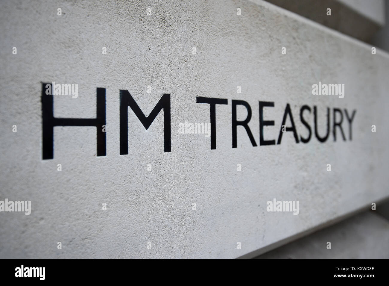 A view of signage for HM Treasury in Westminster, London Stock Photo ...