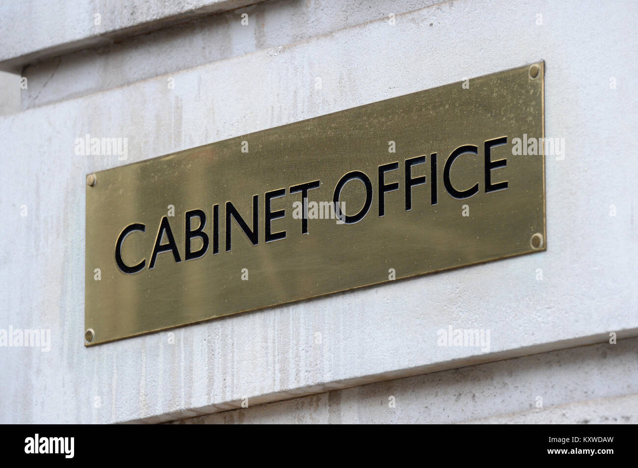 A view of signage for the Cabinet Office in Westminster, London Stock ...