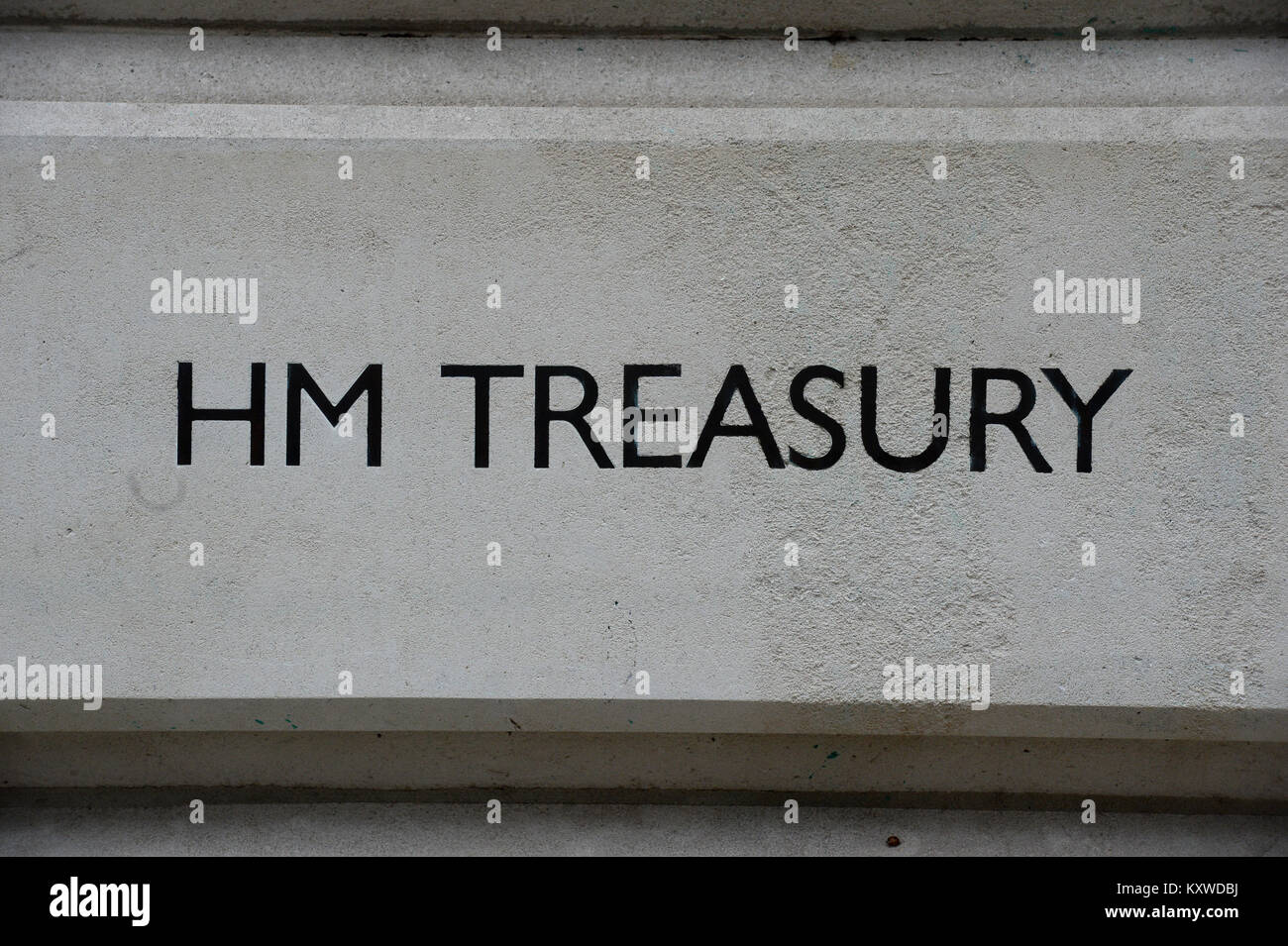 A view of signage for HM Treasury in Westminster, London Stock Photo ...