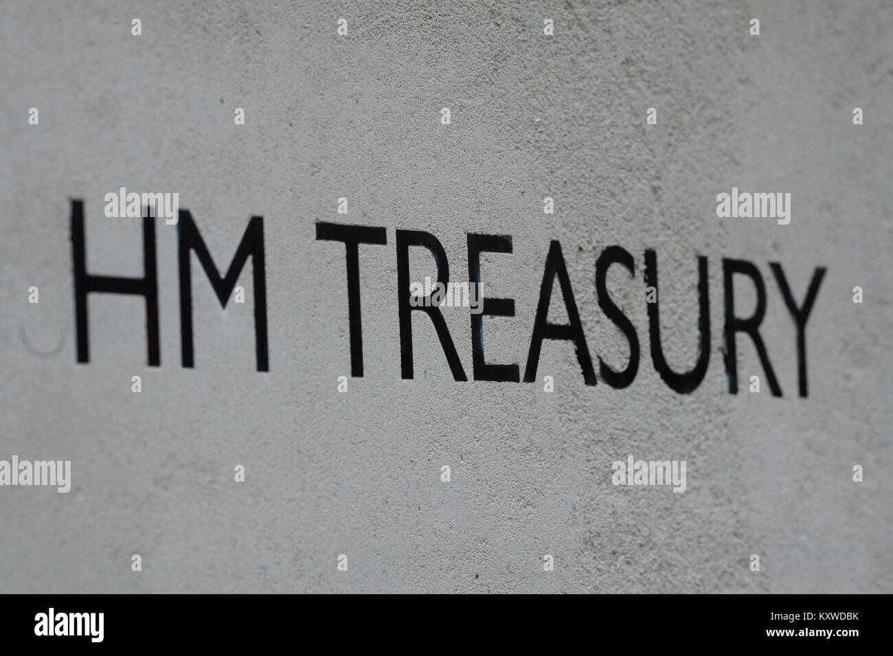 A view of signage for HM Treasury in Westminster, London Stock Photo ...