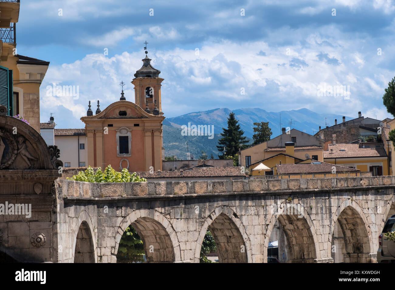 Sulmona (L'Aquila, Abruzzi, Italy), historic buildings in Garibaldi ...