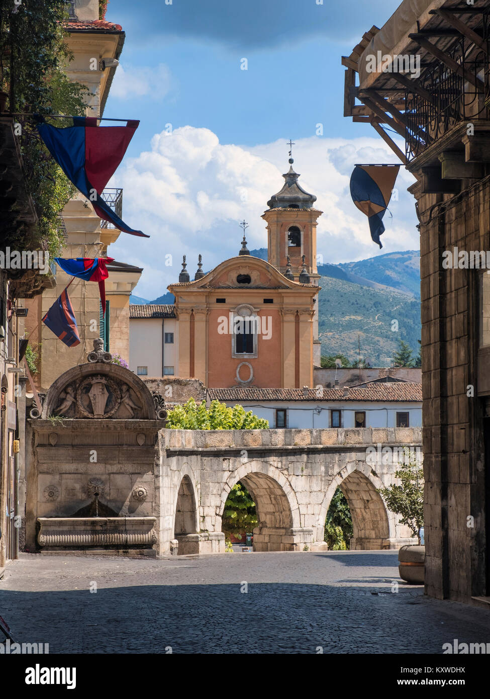 Sulmona (L'Aquila, Abruzzi, Italy), historic buildings in Garibaldi ...