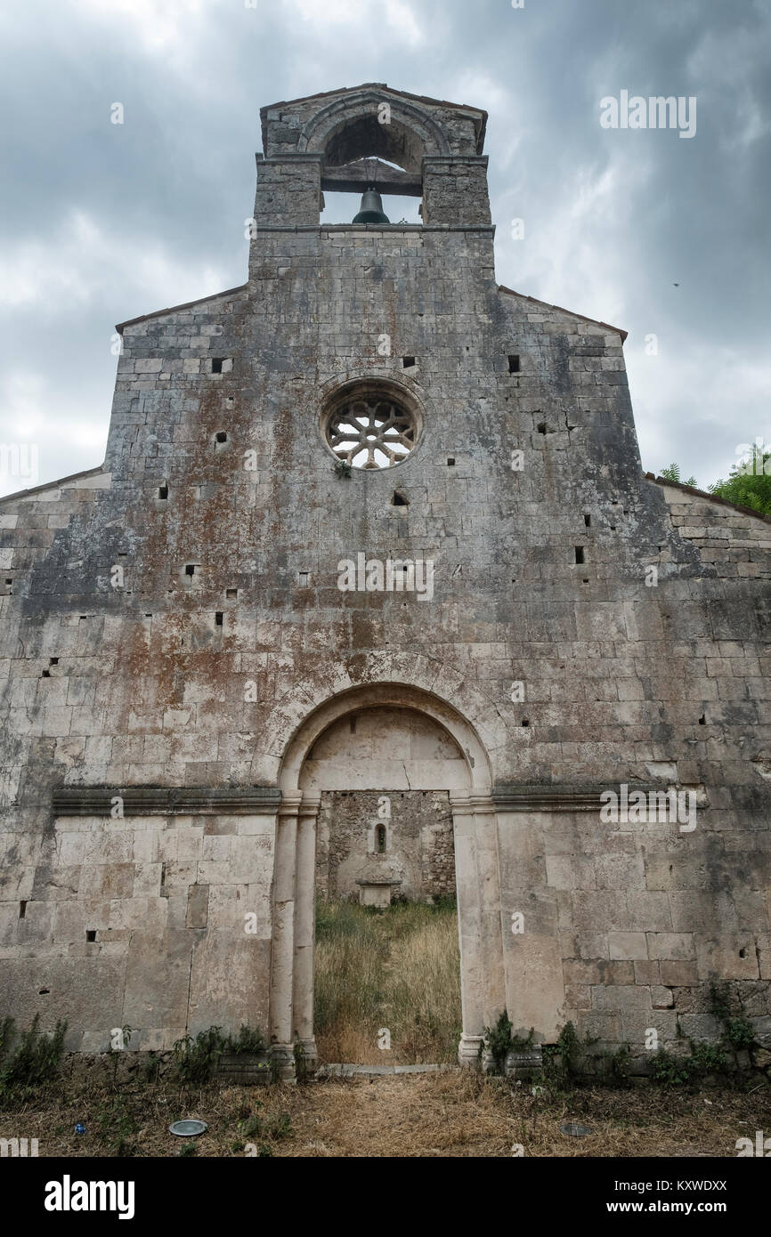 Ruins of the medieval church of Santa Maria di Cartegnano, near Bussi ...