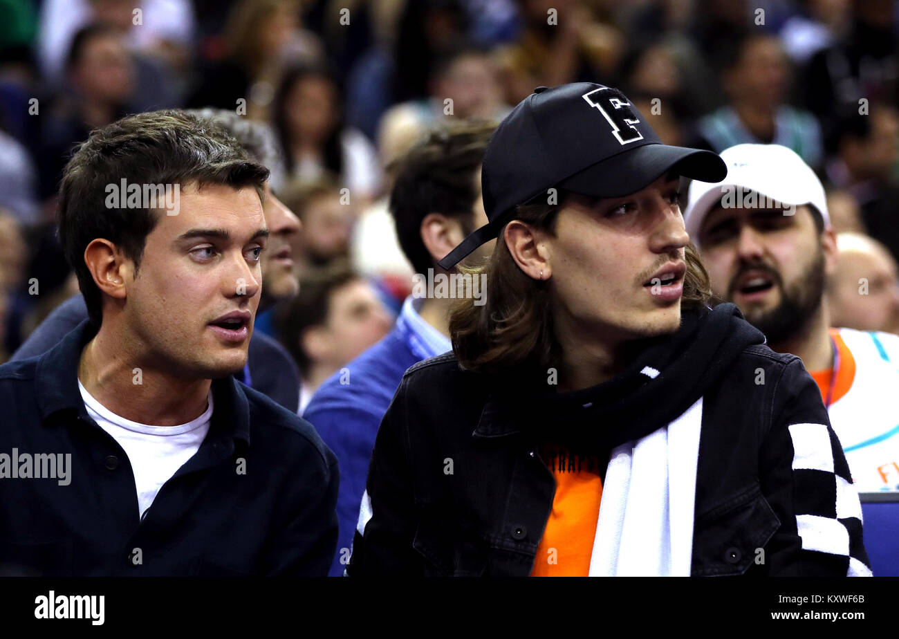 Jack Whitehall and Arsenal's Hector Bellerin in the crowd during the ...