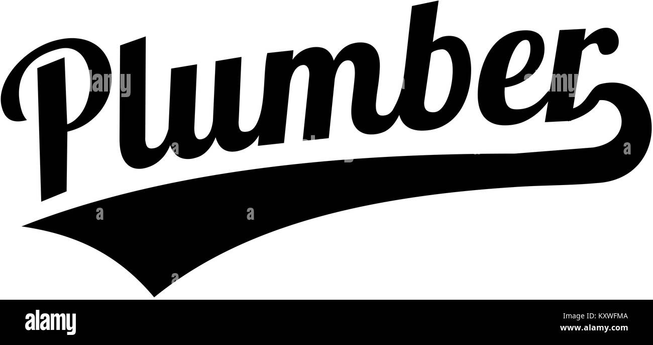 Plumbing logo in retro Black and White Stock Photos & Images - Alamy