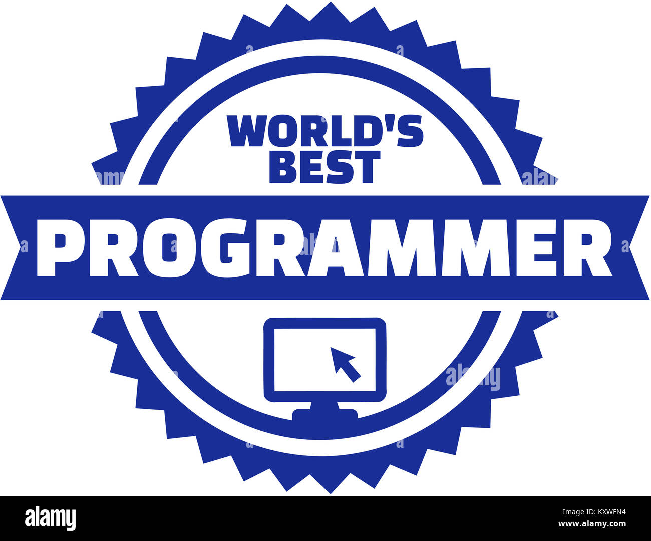 Worlds best programmer button Stock Photo - Alamy