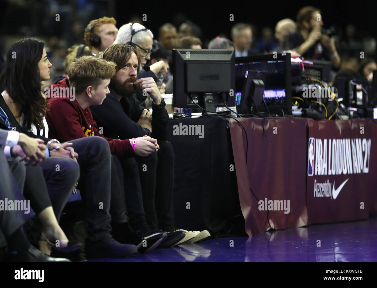 Bradley Wiggins and son Ben Wiggins during the NBA London Game 2018 at ...